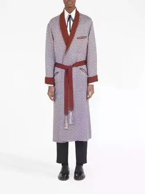 MAISON MARGIELA Geometric Pattern Fringed Coat