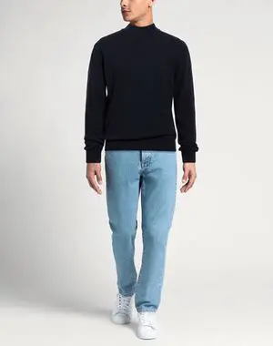 WOOL & CO Turtleneck Merino Wool Pullover - Navy
