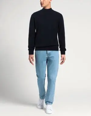WOOL & CO Turtleneck Merino Wool Pullover - Navy
