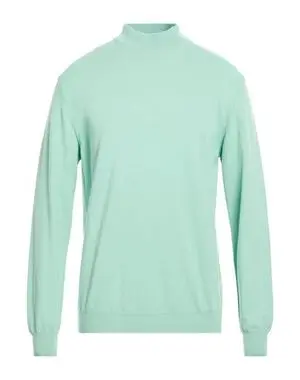 WOOL & CO Merino Wool Mock Neck Sweater - Turquoise