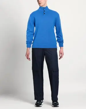 WOOL & CO Mélange Buttoned Neckline Sweater - Blue