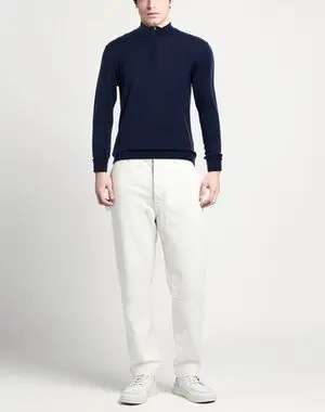 WOOL & CO Merino Wool Turtleneck With Quarter Zip