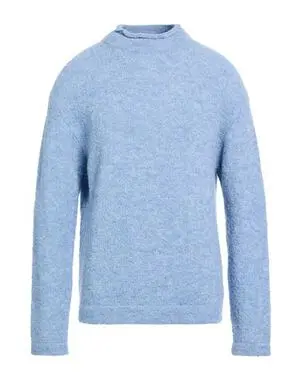 DANIELE FIESOLI Melange Turtleneck In Baby Alpaca Wool And Merino Wool Blend - Blue