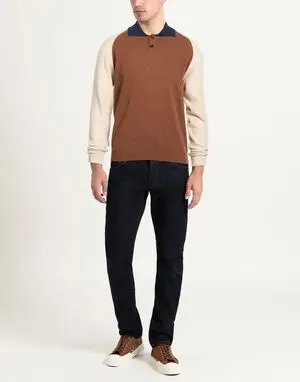 WOOL & CO Multicolor Buttoned Neckline Sweater