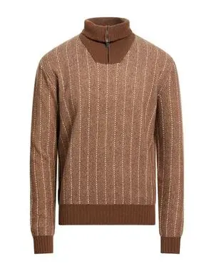 WOOL & CO Striped Half-zip Sweater