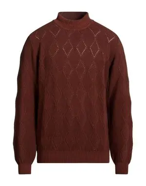 WOOL & CO Chocolate Merino Wool Turtleneck Sweater