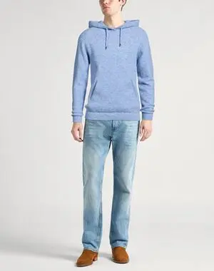 DANIELE FIESOLI Merino Wool Blend Hooded Sweater - Blue