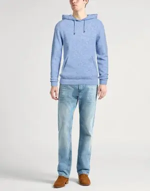 DANIELE FIESOLI Merino Wool Blend Hooded Sweater - Blue