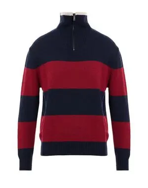 DANIELE FIESOLI Striped Merino Wool And Polyamide Half-zip Pullover