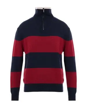 DANIELE FIESOLI Striped Merino Wool And Polyamide Half-zip Pullover