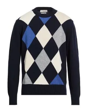 WOOL & CO Virgin Wool Geometric Print Crewneck Sweater