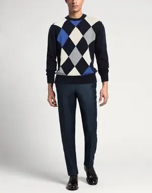 WOOL & CO Virgin Wool Geometric Print Crewneck Sweater