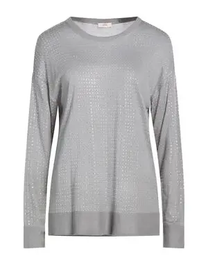OLTRE Crewneck Long Sleeve Sweater With Crystal Appliqués