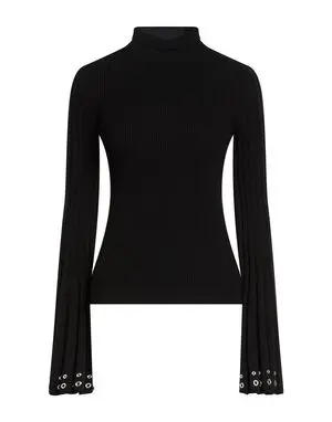 Blumarine Turtleneck Virgin Wool Top With Bell Sleeves