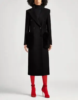 Blumarine Wool And Polyamide Double-breasted Coat