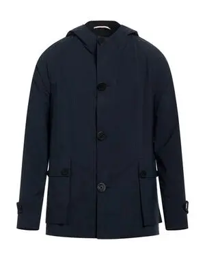 SEALUP Midnight Polyester Checked Hooded Jacket - Midnight Blue