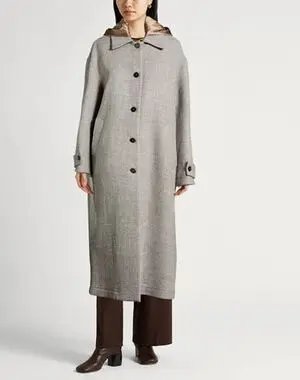 ALYSI Single-breasted Virgin Wool Blend Coat