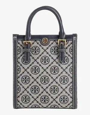 Tory Burch Jacquard And Leather Handbag