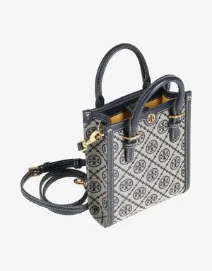Tory Burch Jacquard And Leather Handbag