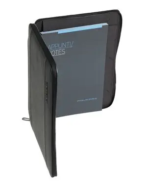 PIQUADRO Handheld Document Case In Pebbled Leather - Black