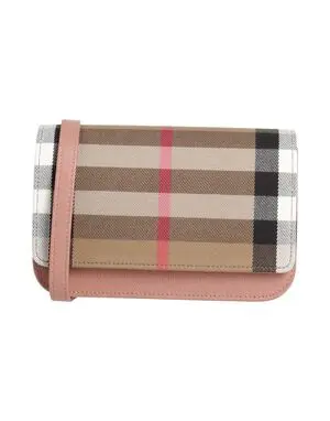 Burberry Calfskin And Cotton Crossbody Bag - Beige