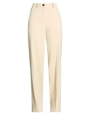 ALYSI Virgin Wool Straight Leg Pants - Beige