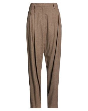 ALYSI Flannel Pleated Tapered Pants - Grey
