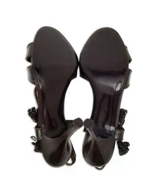 FERRAGAMO Croc-embossed Heeled Sandals