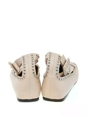 SERGIO ROSSI Studded Ankle Cuff Ballet Flats