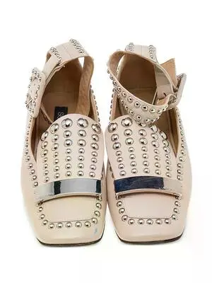 SERGIO ROSSI Studded Ankle Cuff Ballet Flats