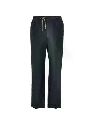 MAISON MARGIELA Cotton Drawstring Straight-leg Trousers