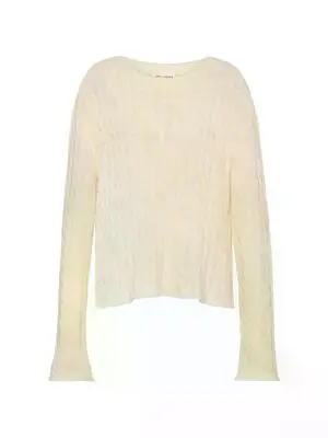 MAISON MARGIELA Cream Cable Knit Crew Neck Cardigan