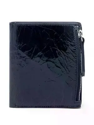MAISON MARGIELA Crackled-leather Four Stitches Wallet Blue