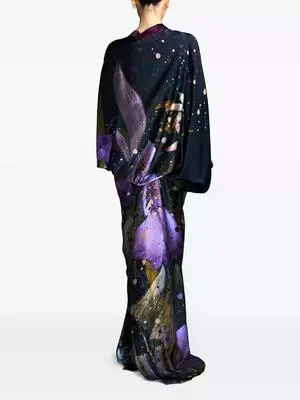 YANGKEHAN Floral-print Silk Maxi Dress