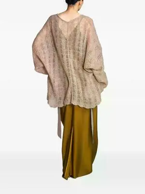 YANGKEHAN Open-knit Mohair-blend Cardigan