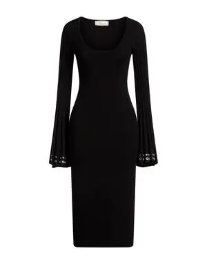 Blumarine Virgin Wool Midi Dress With Appliqués