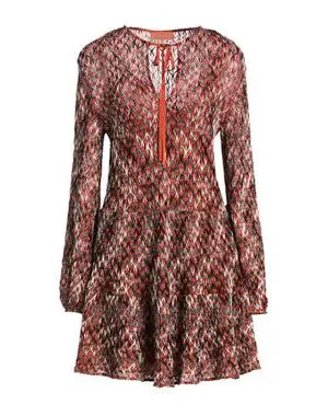 Missoni MISSONI Mini Dress In Rust Wool And Viscose Knit Rust