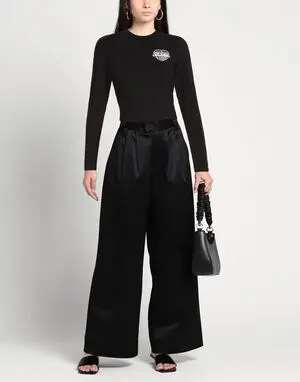 True Religion Long Sleeve Cropped T-shirt With Glittered Logo - Black