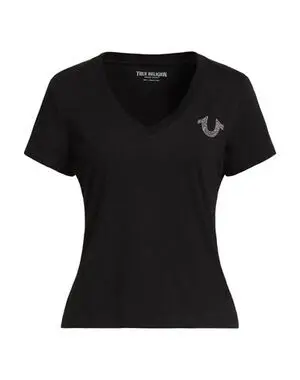 True Religion V-neck Rhinestone Appliqué T-shirt