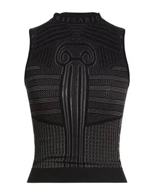 Aries Sleeveless Mock Neck Two-tone Knit Top