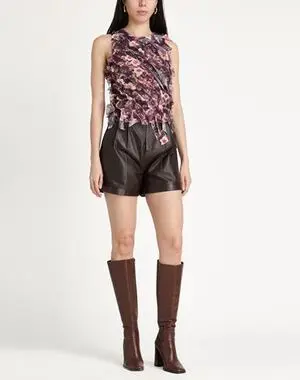 Guess Polyester Ruched Floral-print Top