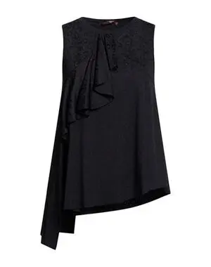 High Sleeveless Crewneck Asymmetrical Top