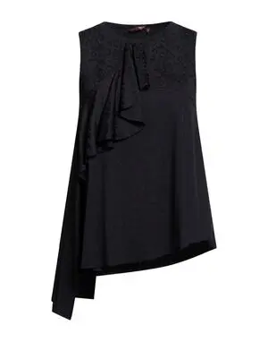 High Sleeveless Crewneck Asymmetrical Top