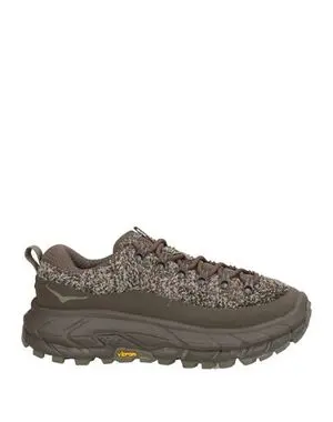 HOKA® Dark Leather And Synthetic Material Sneakers