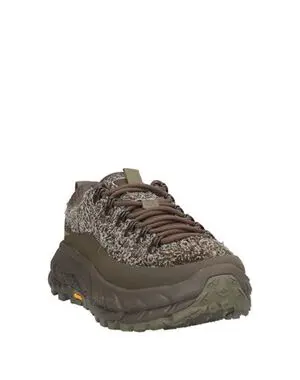 HOKA® Dark Leather And Synthetic Material Sneakers