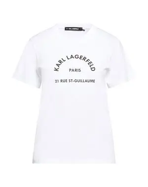 Karl Lagerfeld Paris Printed Cotton T-shirt - White