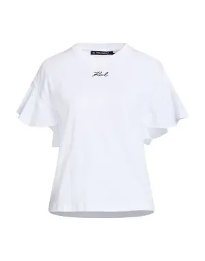 Karl Lagerfeld Embroidered Organic Cotton T-shirt - White
