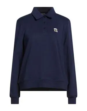 Karl Lagerfeld Organic Cotton Sweatshirt With Embroidered Logo - Navy