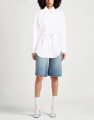 Blumarine Cotton Shirt With Appliqué And Belt
