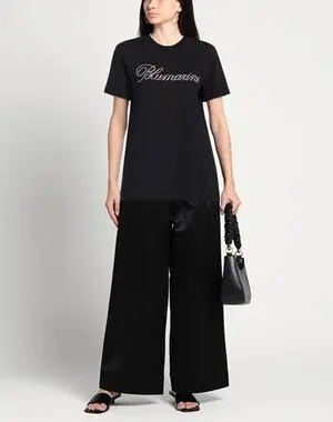 Blumarine Embellished Cotton T-shirt - Black